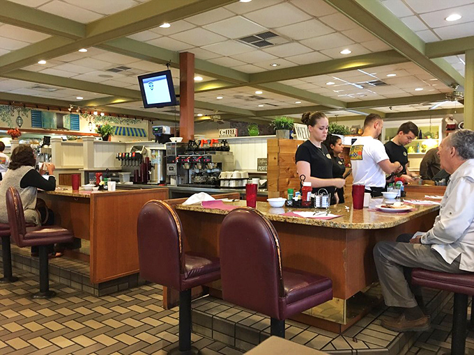 Where breakfast magic happens behind the scenes. The orchestrated dance of servers and cooks ensures your coffee cup never reaches empty.