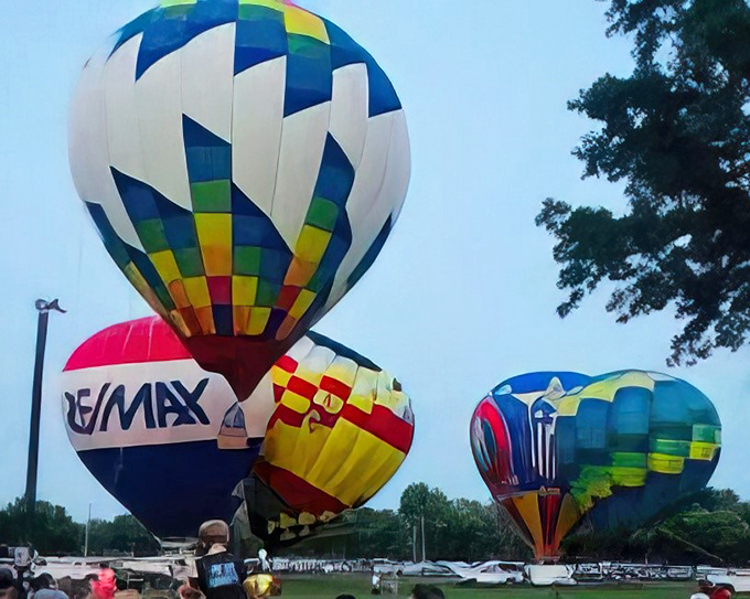 Hot Air Balloons: The sky transforms into a floating art gallery during Staunton's balloon festival, proving that sometimes the best views in Illinois are straight up.