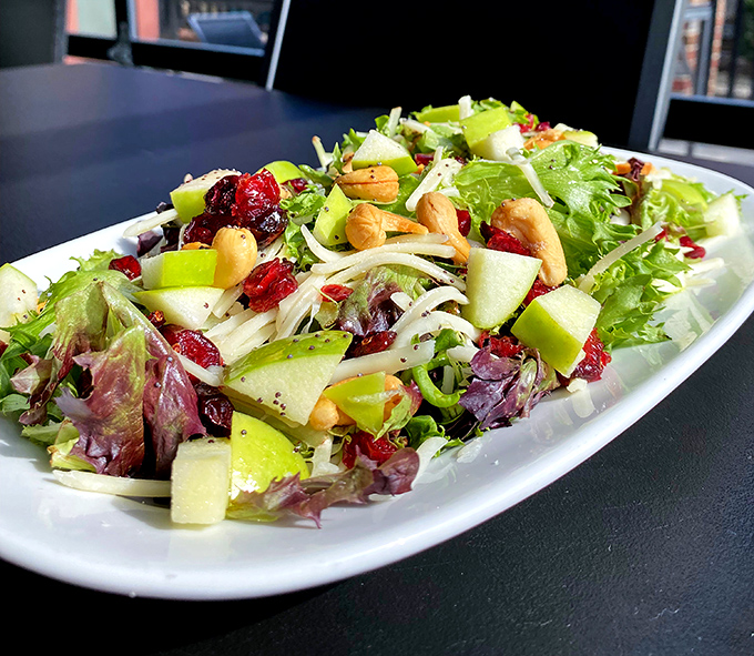 This isn't prison cafeteria fare&mdash;crisp greens, apple slices, and dried cranberries create a salad that would start a riot in Cell Block D.