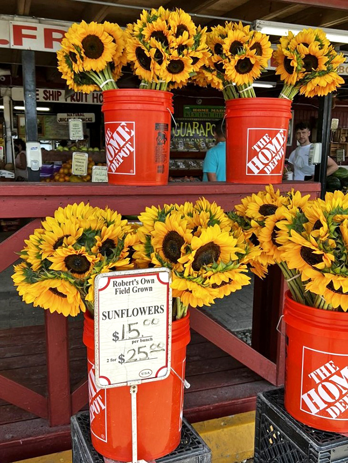 Sunshine in flower form. These locally grown sunflowers bring farmhouse chic to your kitchen table&mdash;no Pinterest tutorial required.