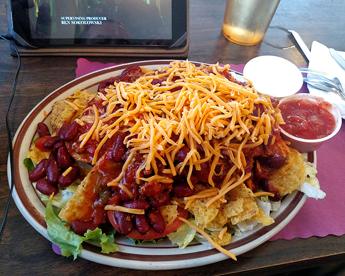 This taco salad isn't messing around&mdash;it's the architectural marvel of lunch options. That mountain of cheese could have its own zip code.