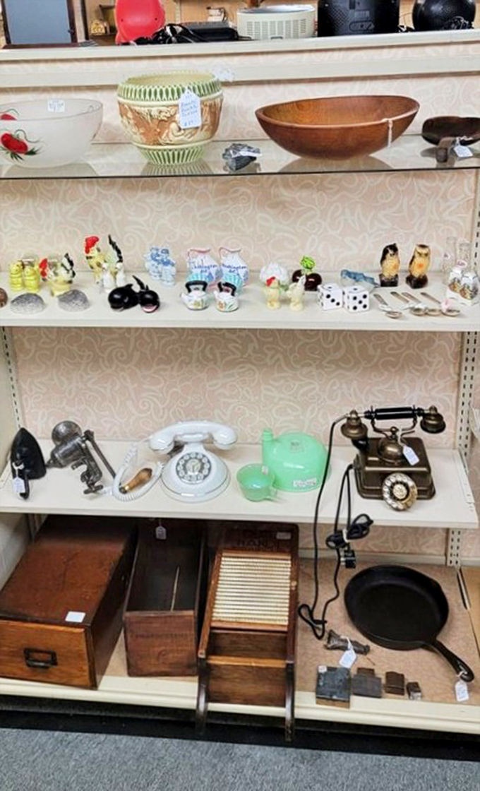 Communication evolution on display! These vintage telephones remind us of when "hanging up" was a literal action and not just an expression.
