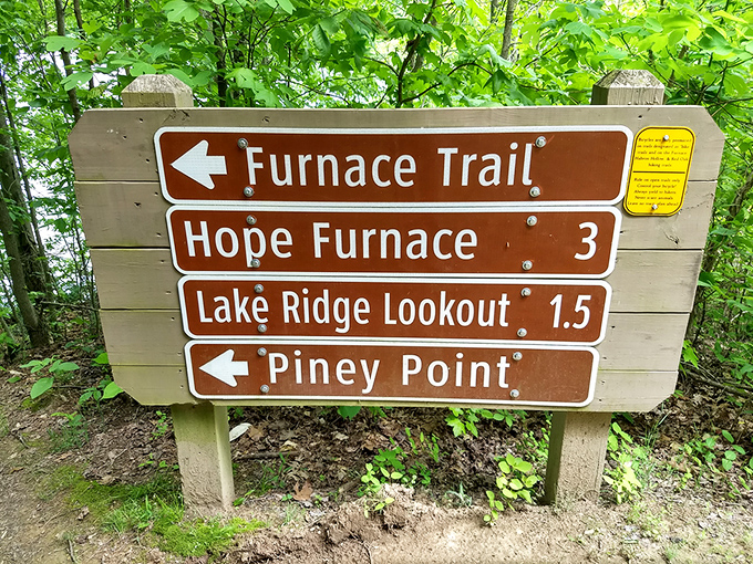 Trail signs point toward adventures that make you forget your smartphone exists in your back pocket.