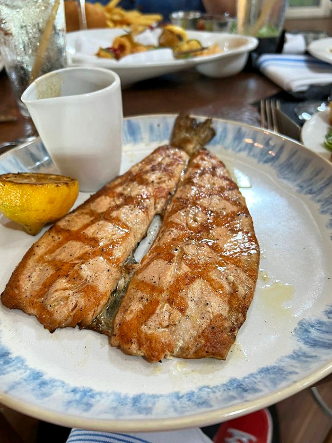 This isn't just grilled fish&mdash;it's a masterclass in simplicity. Those perfect grill marks are the culinary equivalent of a chef's signature.