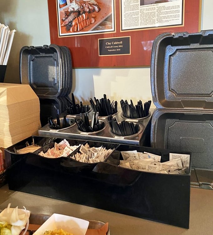 Even the utensil station shows attention to detail&mdash;because proper barbecue demands proper tools for the delicious task ahead.