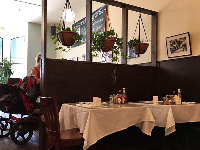 Dividers adorned with hanging plants create intimate dining nooks where coffee cake memories are made and breakfast dreams come true.