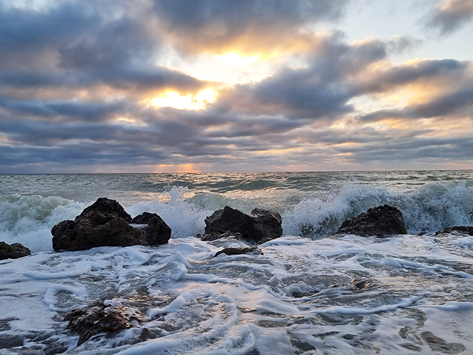 Drama queens of the sea! Waves crash against ancient rocks in a performance that's been running continuously for millions of years.