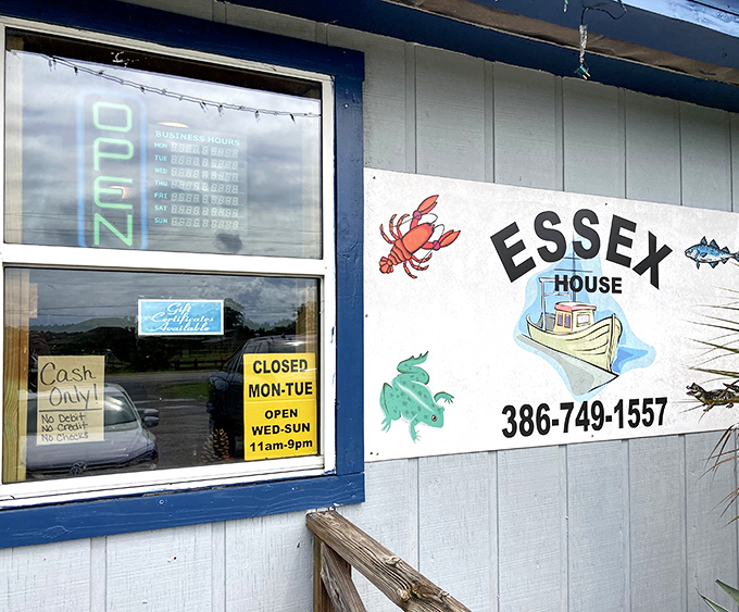 Business hours posted with no-nonsense clarity: Wednesday through Sunday, 11am-9pm &ndash; plan your seafood pilgrimages accordingly.