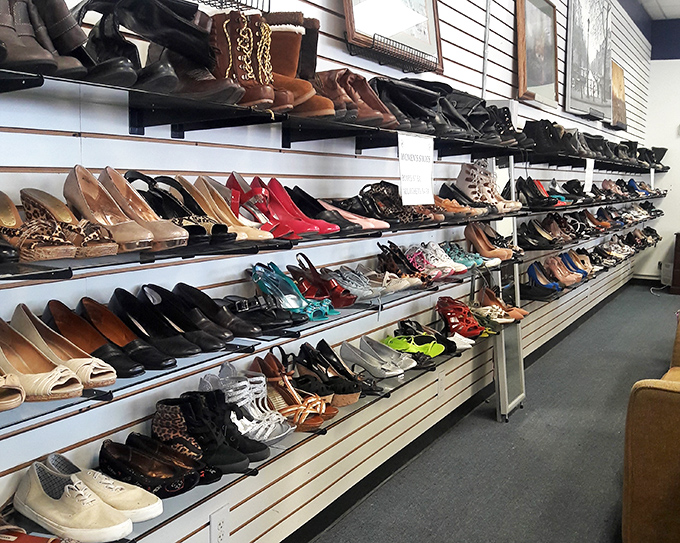 Shoe paradise where Carrie Bradshaw would hyperventilate. From practical flats to red statement heels&mdash;all priced less than a fancy coffee drink.