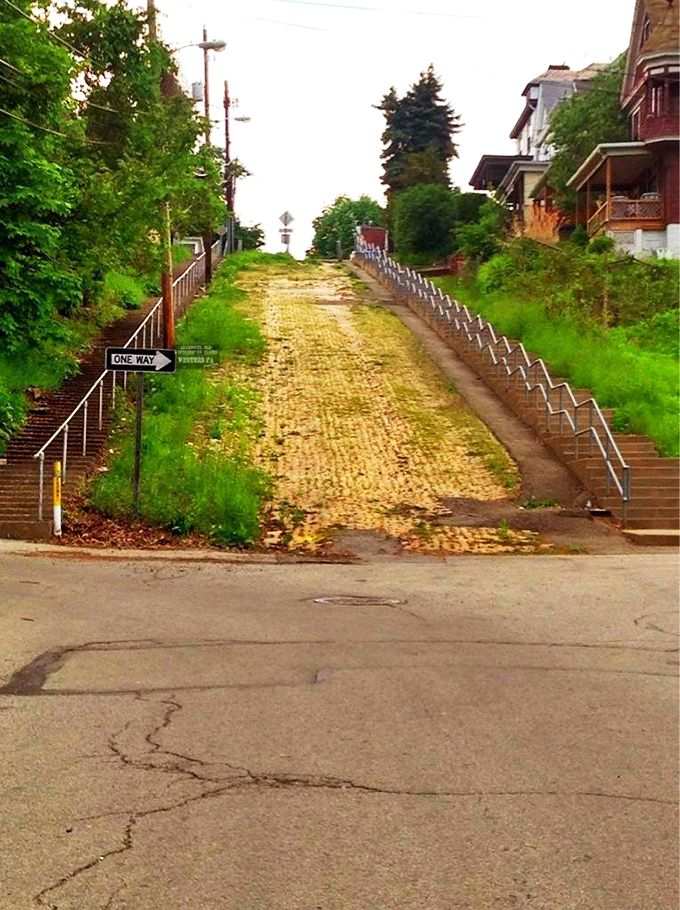 This brick-paved street whispers tales of footsteps past—a living museum of urban design from when cities were built for walking, not just driving.