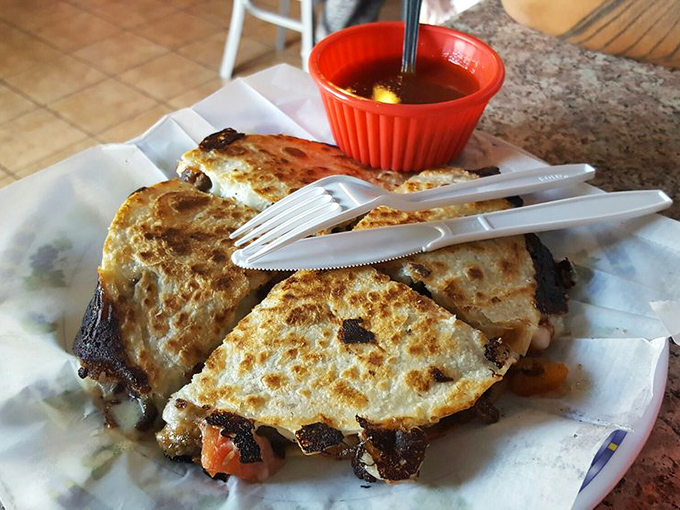 This quesadilla has achieved the golden ratio of tortilla-to-filling that mathematicians and foodies alike can appreciate.