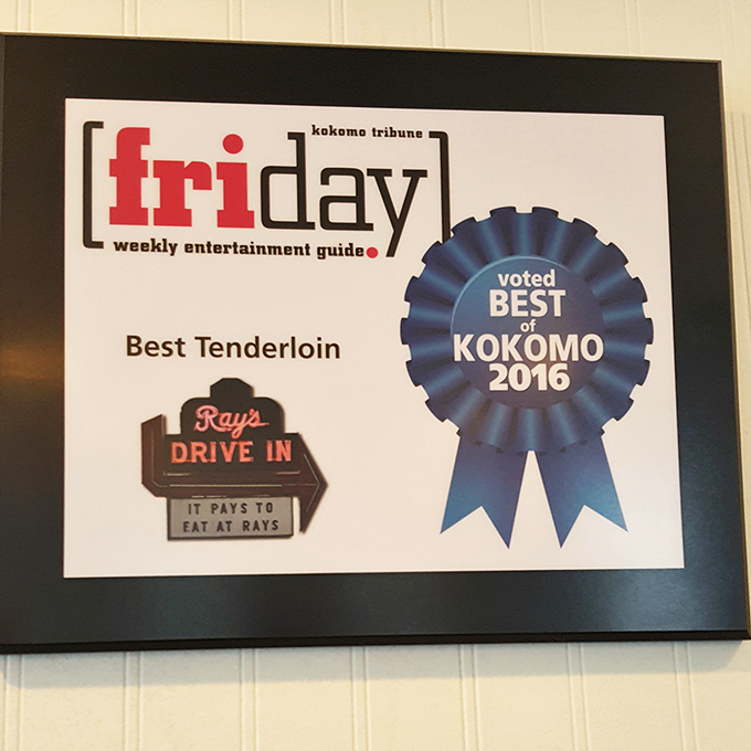Local recognition confirms what regulars already know - Ray's serves the best tenderloin in all of Kokomo.