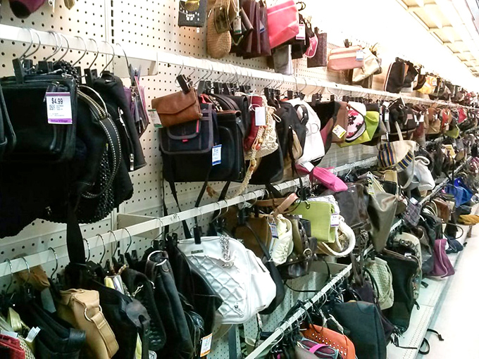 Handbag heaven stretches as far as the eye can see, with leather, vinyl, and fabric options for every shoulder in Maryland.