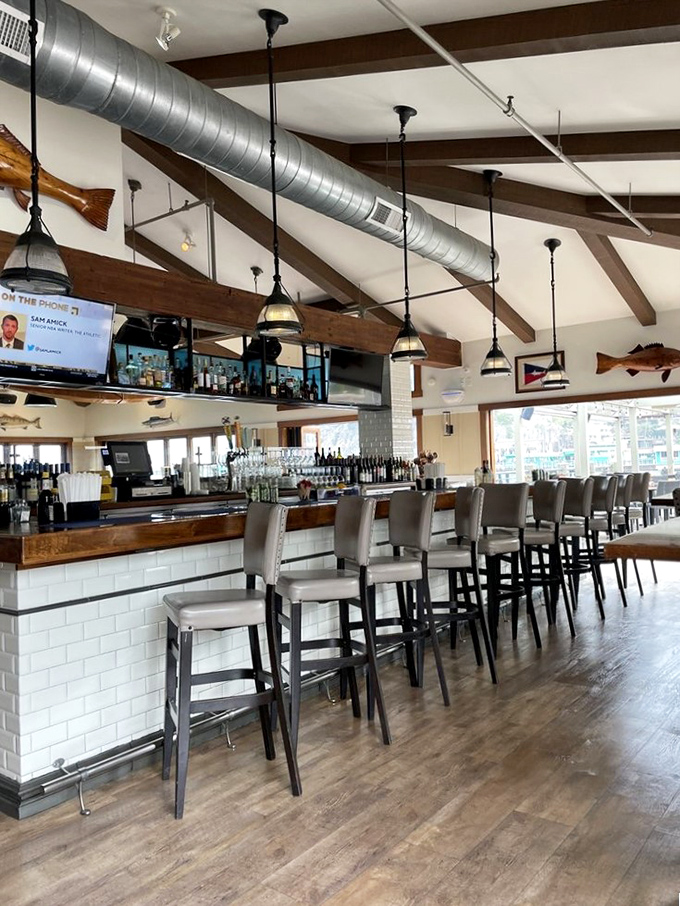 The bar at Bluewater isn't just where drinks are made&mdash;it's where island stories are exchanged under the watchful gaze of mounted fish.