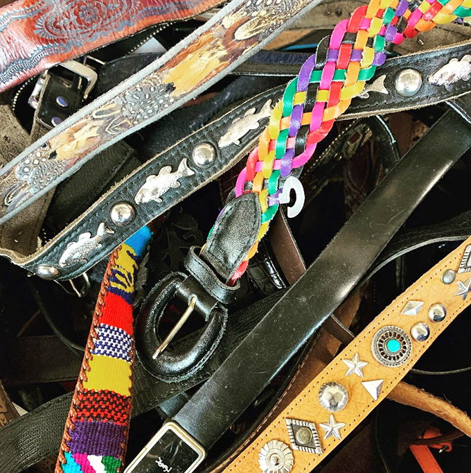 Belt collections spanning decades of style, from hippie-chic to punk rock rebellion statements.