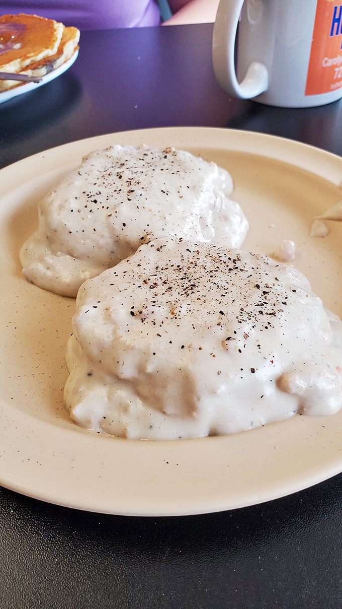 Biscuits and gravy&mdash;the breakfast equivalent of a warm hug from your favorite grandma, with pepper specks adding just the right kick.