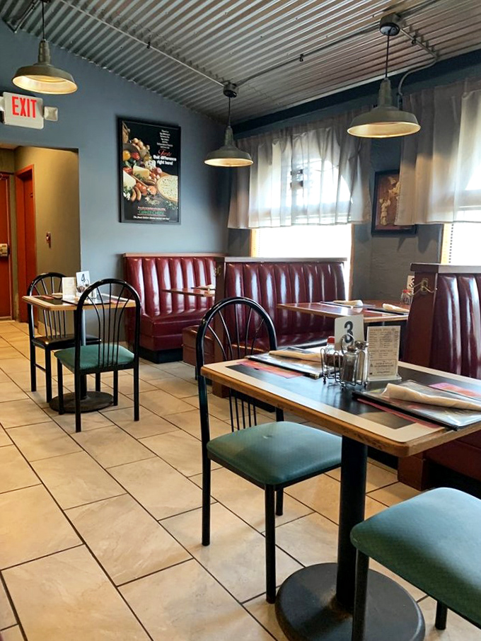 Burgundy booths that have cradled countless first dates, family celebrations, and "I needed pasta today" emergencies.