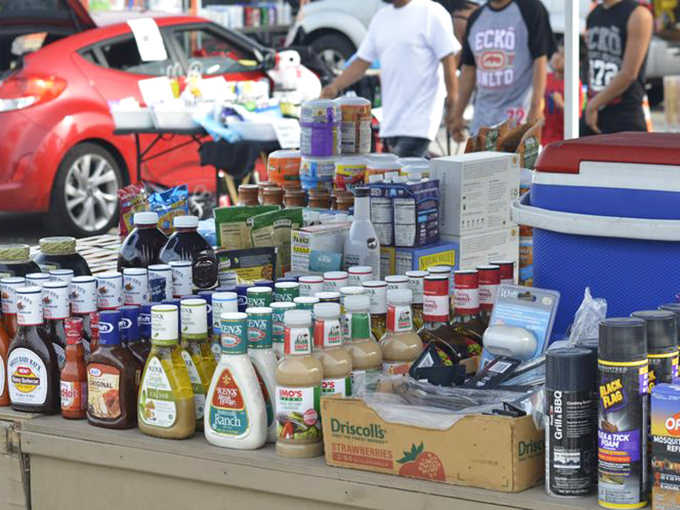 Condiment kingdom! Every sauce that's ever enhanced a backyard barbecue stands in formation, waiting to be drafted into someone's kitchen lineup.