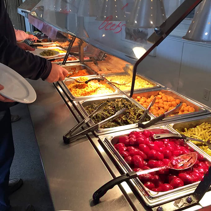 The buffet line offers a parade of Southern sides. Like Thanksgiving at your favorite aunt's house, minus the family drama.