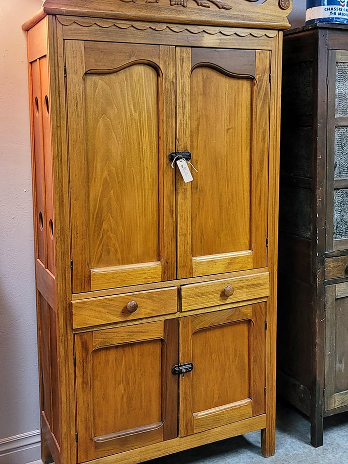 This isn't just a cabinet&mdash;it's solid wood security for your linens, with craftsmanship that puts modern furniture to shame.