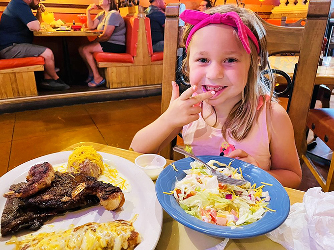 The true test of any restaurant? When kids clean their plates and smile. This young food critic seems to give Crazy Burrito her enthusiastic approval.