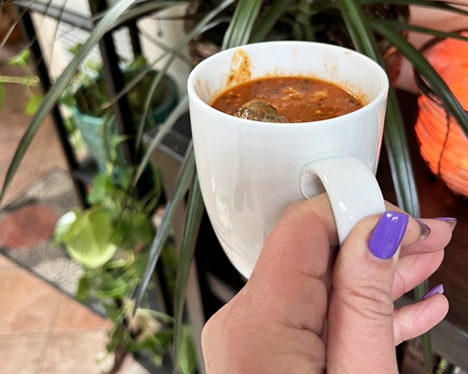 This isn't just soup; it's a seafood symphony in a mug. Each spoonful tells a story of the Oregon coast that's better than any postcard.