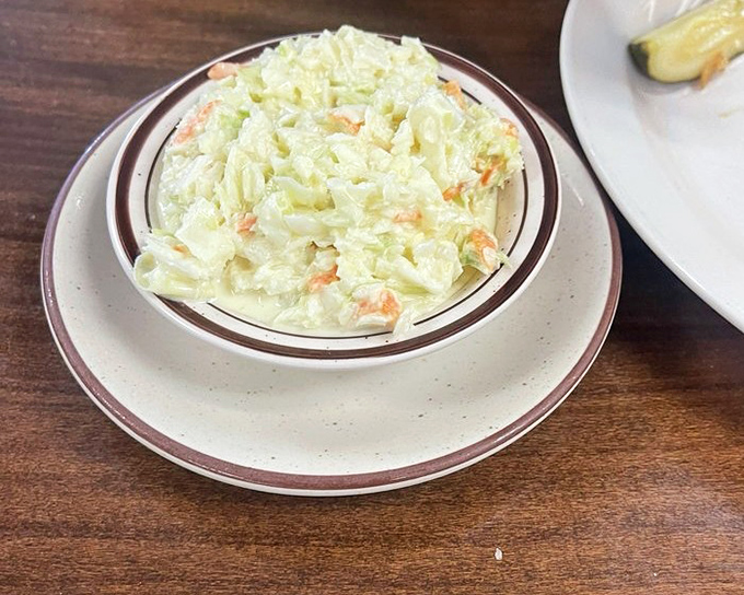 Coleslaw that knows its role&mdash;creamy, crunchy, and refreshingly straightforward. The perfect supporting actor to any main dish drama.