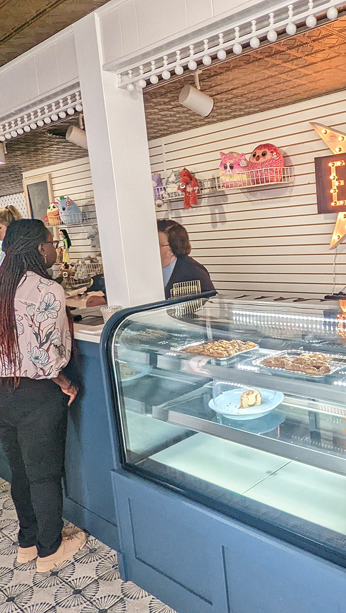 The counter seating offers front-row seats to breakfast theater performed by skilled kitchen artists.