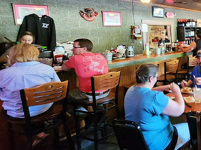 Pull up a stool and stay awhile. The bar area offers front-row seats to the friendly banter that's as much a part of dinner as the food itself.