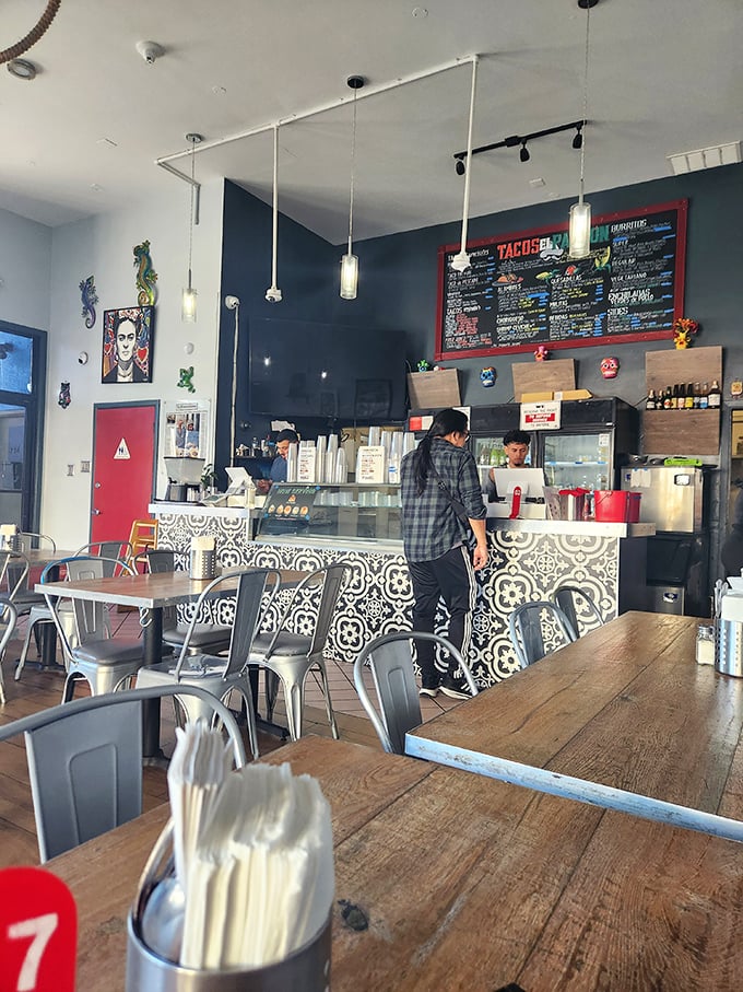 Where transactions become transformations&mdash;the counter experience at Tacos El Patron combines efficiency with the warm hospitality of a family kitchen.