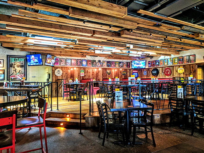 Wood, steel, and warm lighting create an atmosphere that says "stay awhile" &ndash; the restaurant equivalent of a firm handshake and genuine smile.