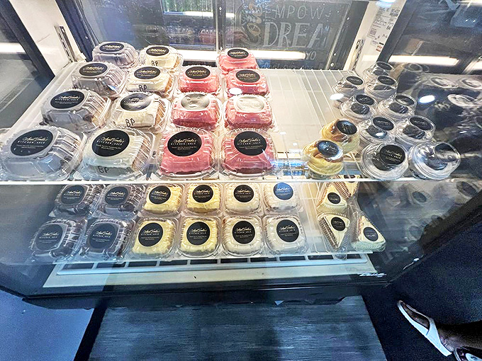 Sweet temptations await in this dessert case, where each colorful treat promises the perfect finale to your soul food journey.