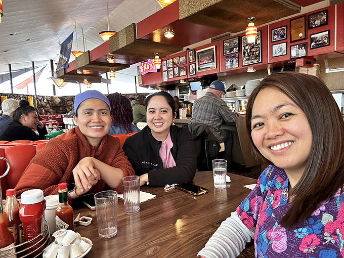 Three friends, endless coffee refills, and conversation that flows as easily as the cream. This is what diners were made for.