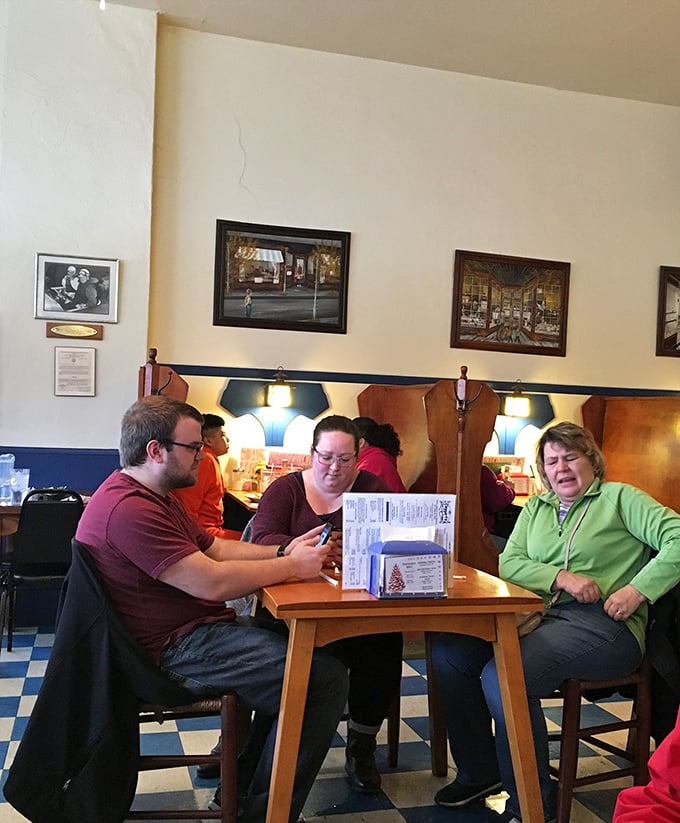 Ice cream brings strangers together and turns them into conspirators in the delightful crime of indulgence &ndash; exhibit A: these happy customers.