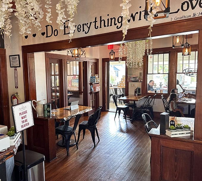 Do Everything with Love isn't just wall decor&mdash;it's the philosophy that makes this wooden-floored haven feel like coming home.