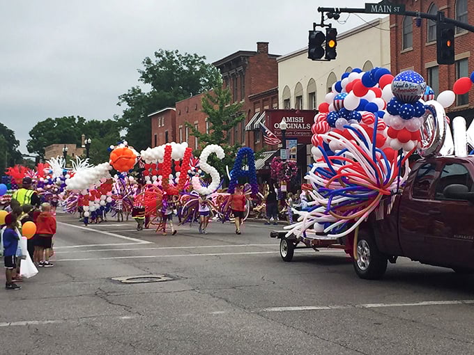 The Labor Day Festival parade transforms Main Street into a patriotic celebration that Norman Rockwell would have loved to paint.