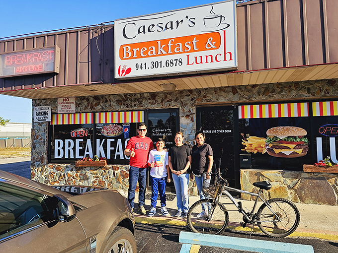 A pilgrimage site for breakfast enthusiasts, where bicycles and cars alike deliver hungry patrons to the promised land of perfect eggs.