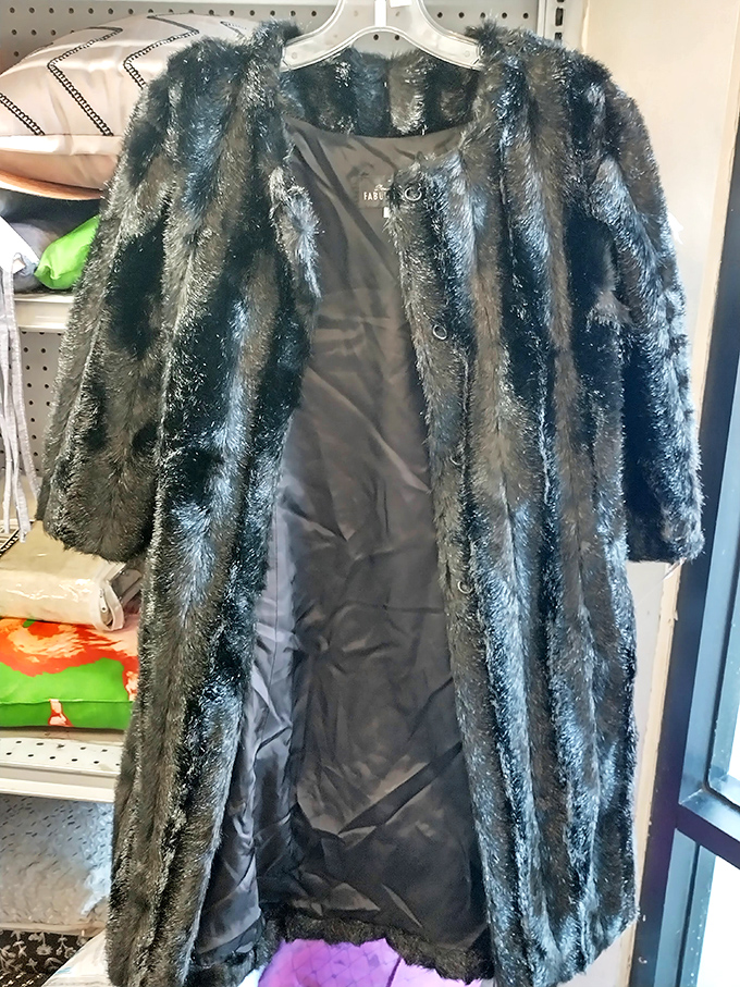 This faux fur coat has stories to tell&mdash;perhaps of glamorous nights out or simply keeping someone fabulously warm through winter.