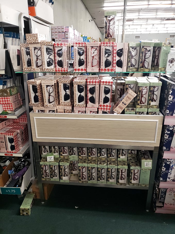 Sunglasses galore in leopard print, houndstooth, and every pattern imaginable. Channel your inner Jackie O without the presidential budget.