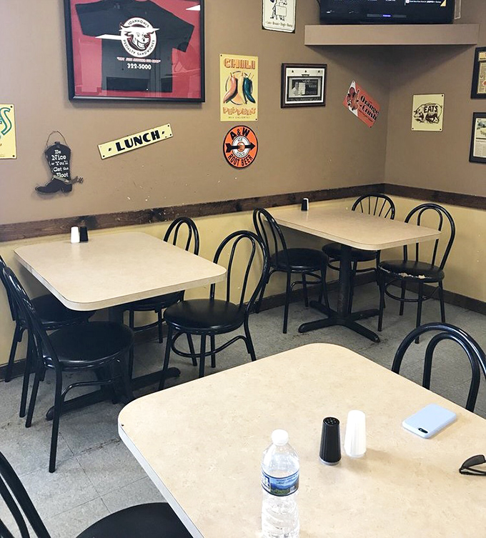 No-nonsense dining at its best. These tables have witnessed countless "first bite" moments of pure sandwich bliss.