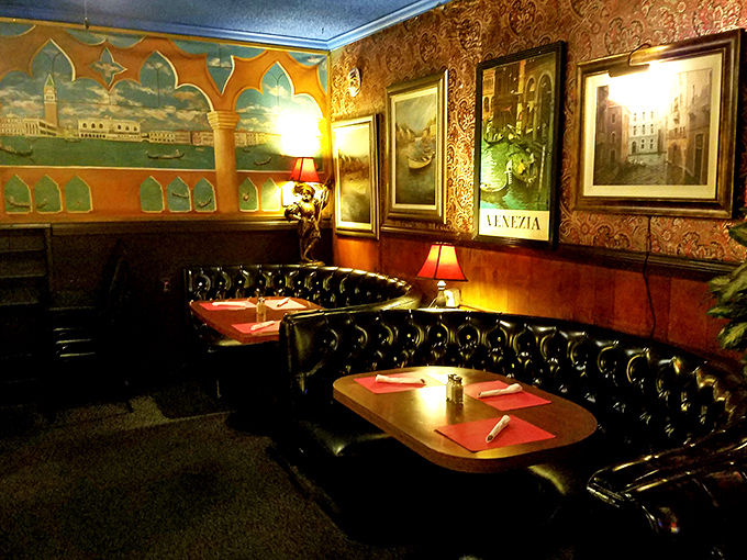 Red vinyl booths under Venetian murals create the kind of ambiance money can't buy but time certainly perfects.