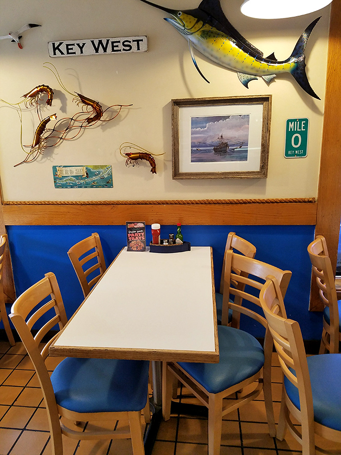 Key West vibes in Illinois? That mounted marlin and nautical decor somehow make perfect sense when the seafood tastes this authentic.
