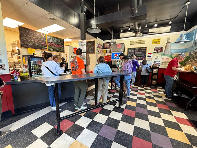 The bustling counter scene captures the energy of a place that truly loves food.
