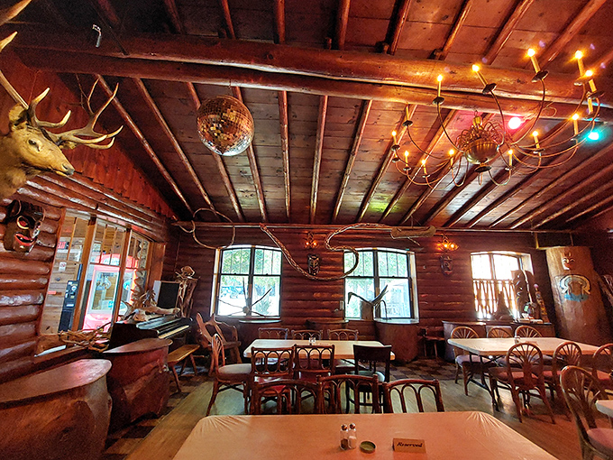 Where disco balls meet antlers and log cabin aesthetics&mdash;this isn't just dinner, it's dinner with a side of "am I in a Polish hunting lodge dream?"