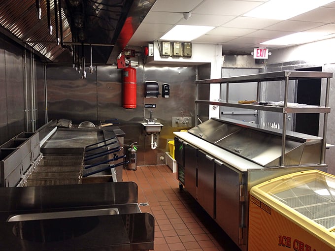 The kitchen&mdash;spotless, organized, and ready for action&mdash;where ordinary ingredients transform into extraordinary comfort food that keeps customers coming back.