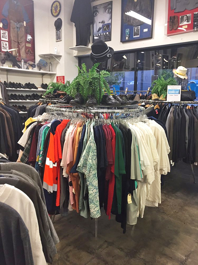 The men's department: where everyday shirts mingle with potential leading-man wardrobes from your favorite legal dramas and sitcoms.