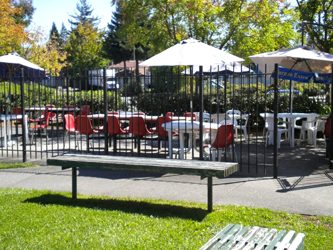 Outdoor seating that invites you to enjoy California sunshine with your carne asada. Some meals deserve fresh air and natural light.