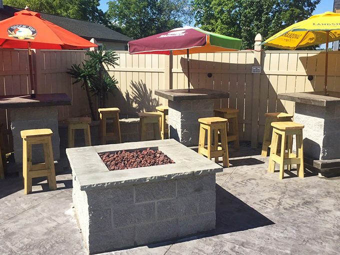 The outdoor patio&mdash;where summer evenings stretch into night and conversations flow as freely as the local brews.