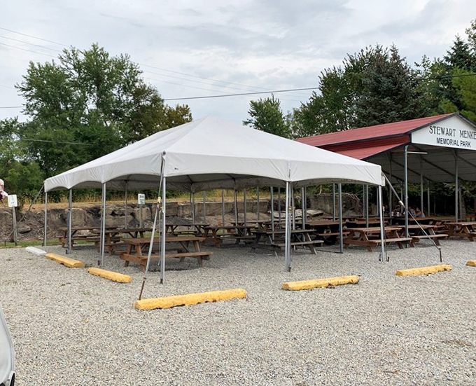 Al fresco dining, Midwest-style. These picnic tables have hosted everything from first dates to family reunions, all fueled by loose meat magic.