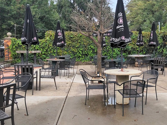 When weather permits, this outdoor patio becomes breakfast paradise under Cleveland's surprisingly generous sunshine.